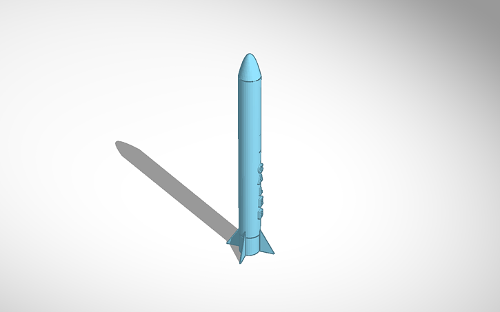 3D design PRINT ME BLUE MOON ROCKET SHIP - Tinkercad