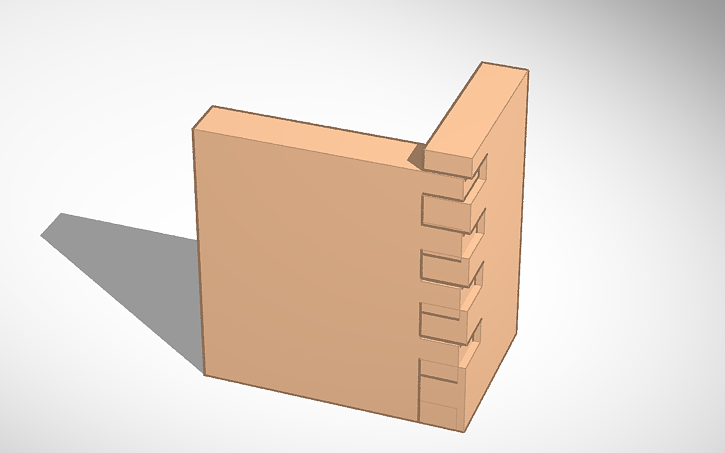3D design Wood Finger Joint - Tinkercad