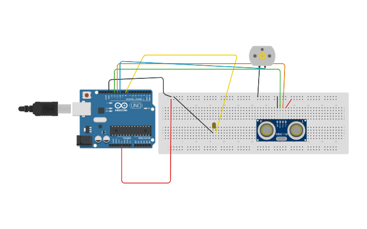 Circuit design Arduino Ultrasensor con motor Mario Iraheta - Tinkercad
