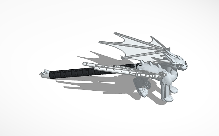 3D design Dragon (With articulating tail!) - Tinkercad