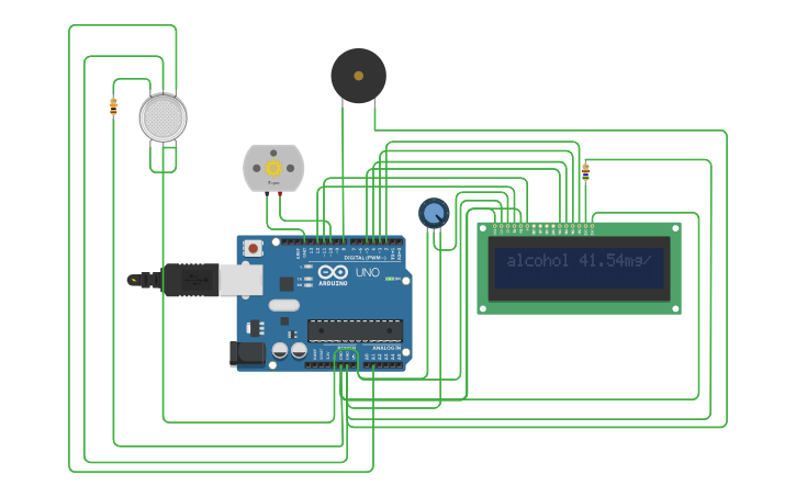 Circuit Design Alcohol Detector Tinkercad