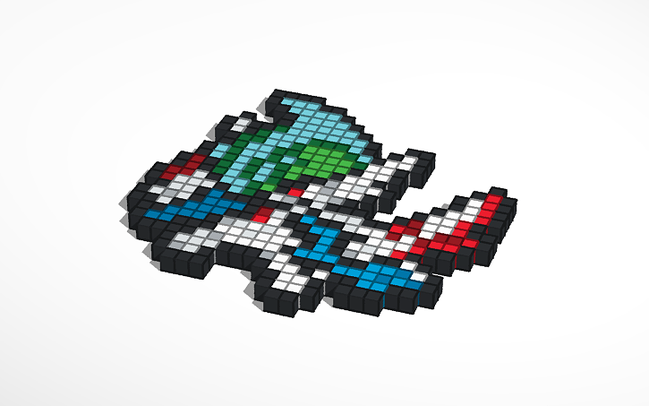 3D design Mega gallade Pc Pixel Art - Tinkercad