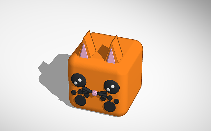 3D design cute cat - Tinkercad