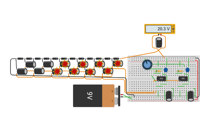 Circuit design Voltage Multiplier - Tinkercad