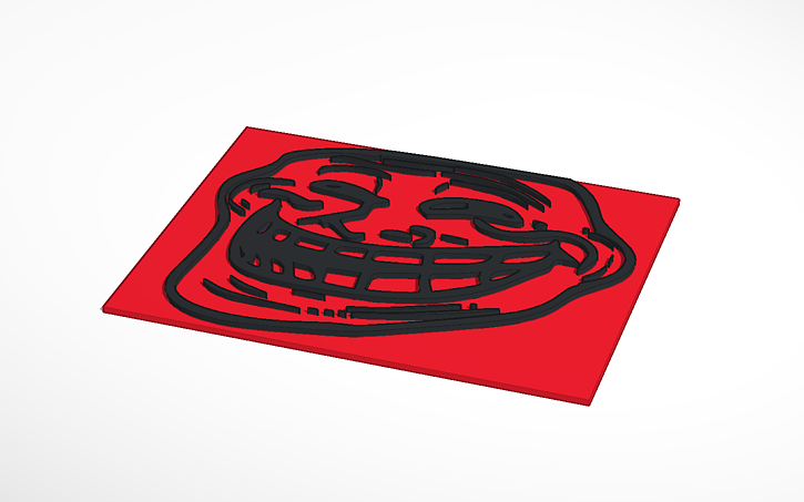 3D design Troll Face - Tinkercad