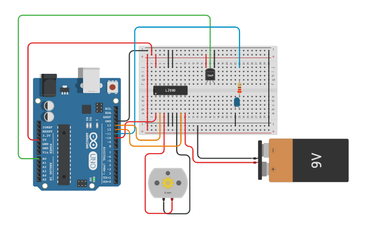 Circuit design MECHENG201 Mechatronics Project Smart Fan - Tinkercad
