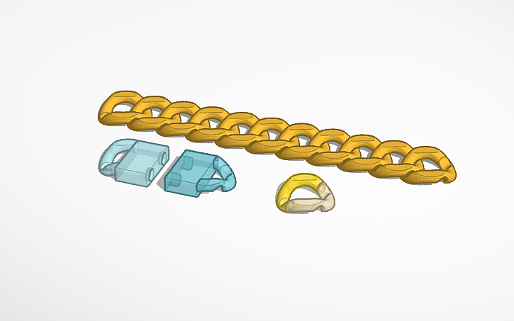 3D design Curb Chain Print In Place - Tinkercad