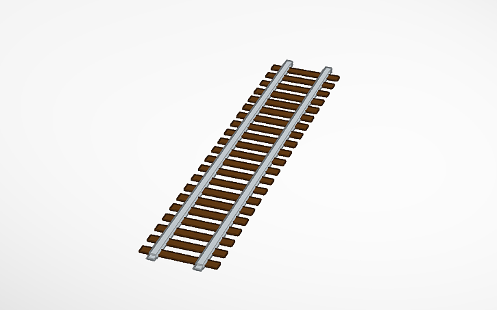 3D design straight railroad track - Tinkercad