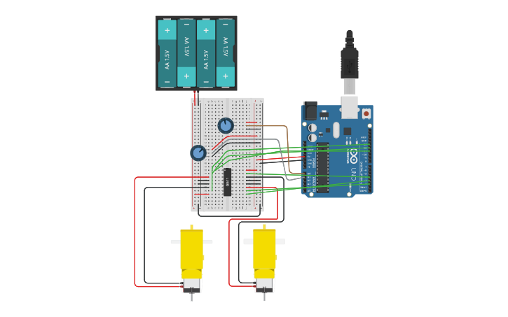 Circuit design Remote Control Car - Tinkercad