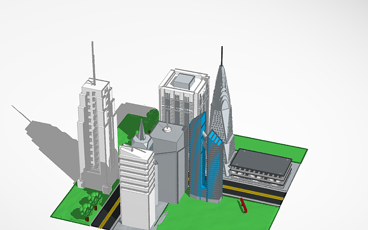 3D design urban city - Tinkercad