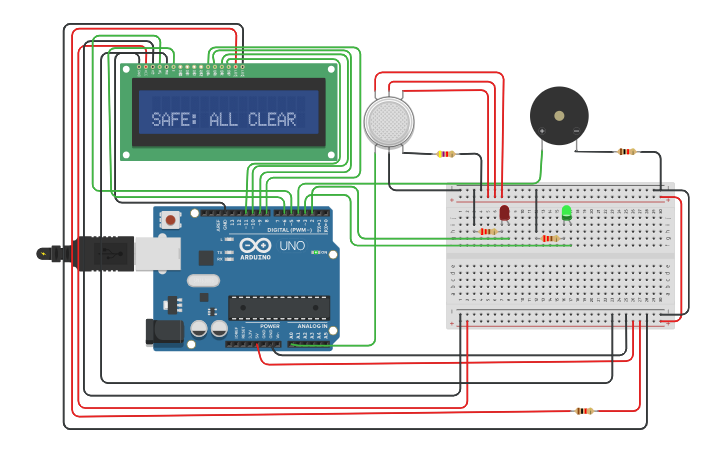 Circuit Design Copy Of Gas Detecting Alarm System Using Arduino Tinkercad