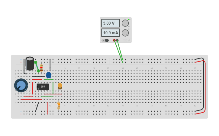 Circuit design Timer 555 - Tinkercad