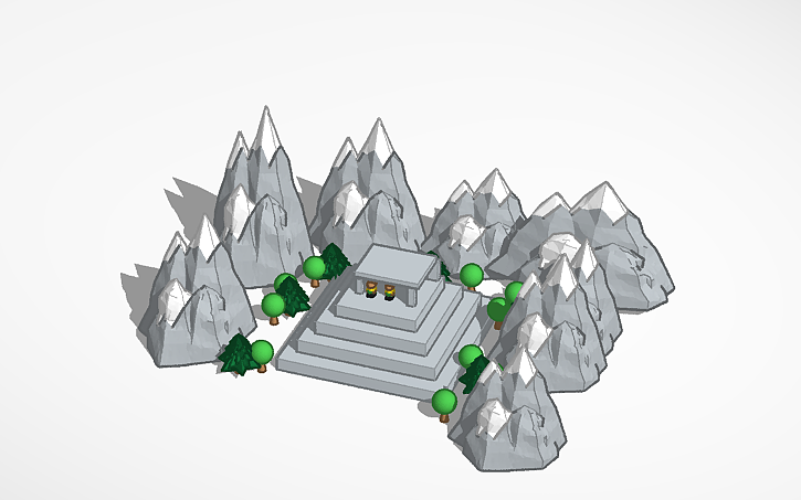 3D design montañas y piraide - Tinkercad