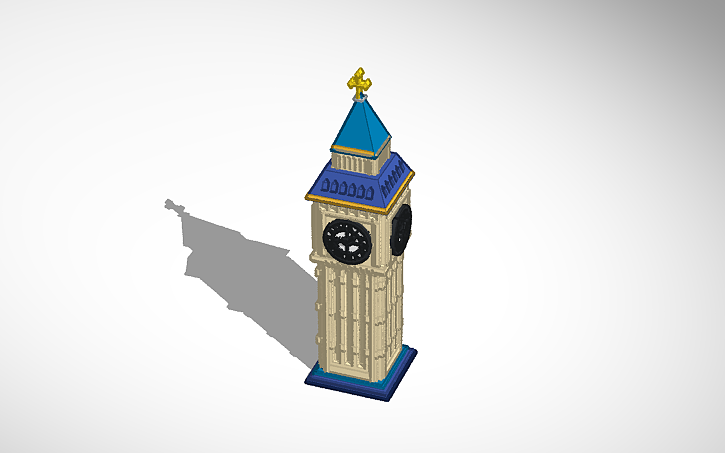 3D design clock tower - Tinkercad