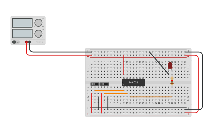 Circuit design OR GATE - Tinkercad