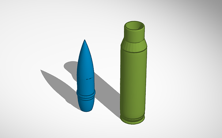 3D design 30mm A10 bullet - Tinkercad