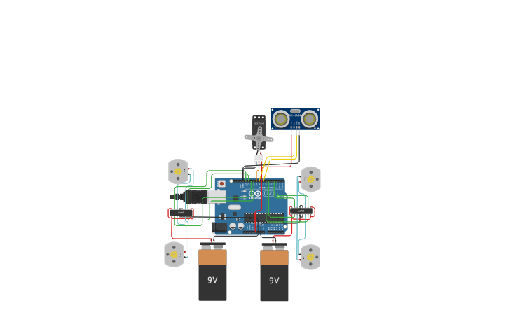 Circuit design Robotic Car - Tinkercad