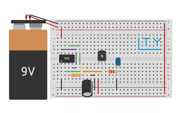 Circuit design Fading LED - Tinkercad