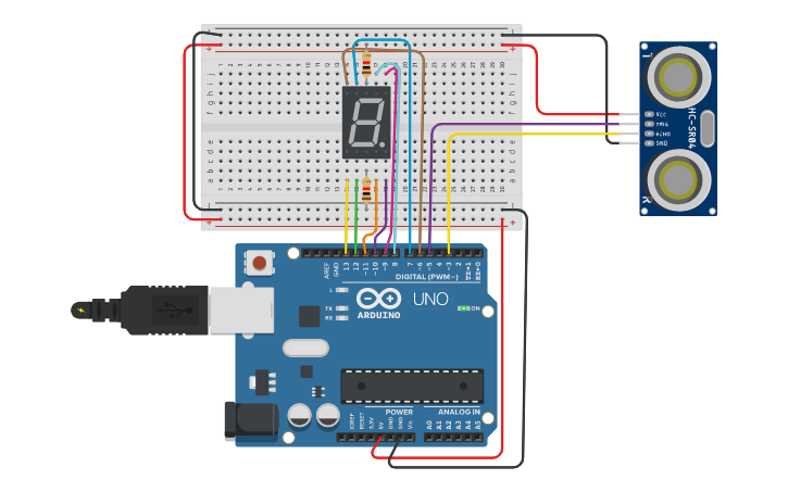 Circuit design Ultrasonic distance sensor with 7 segment display ...