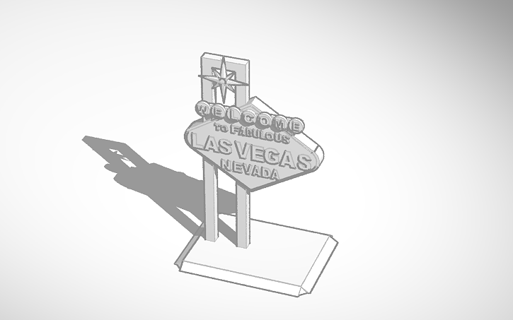 3D design Las Vegas Sign Ready to Print - Tinkercad