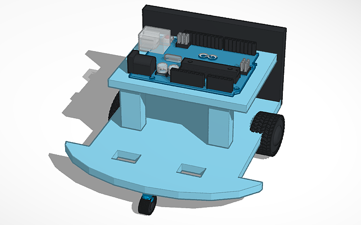 3D design robot seguidor de linea - Tinkercad
