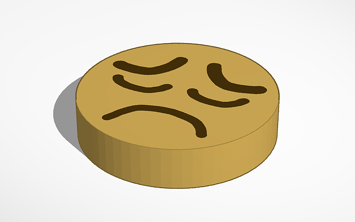 3D design Sad Emoji - Tinkercad