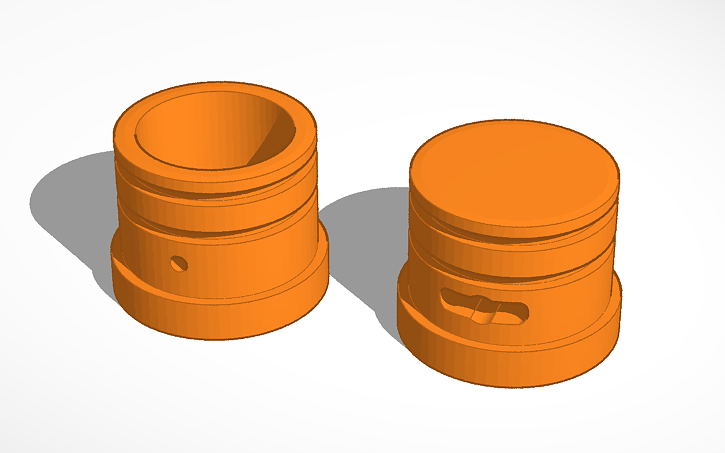 3D design Top Bottom Caps - Tinkercad