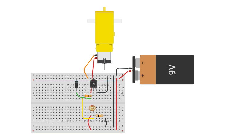 Circuit design Transistor Motor Control - Tinkercad