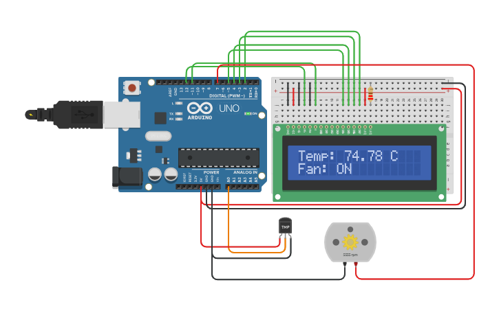 Circuit Design Temperature Monitoring And Controlling Tinkercad