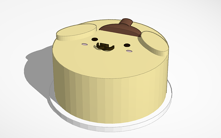 3D design Pompompurin cake ૮₍ ´ ꒳ `₎ა - Tinkercad