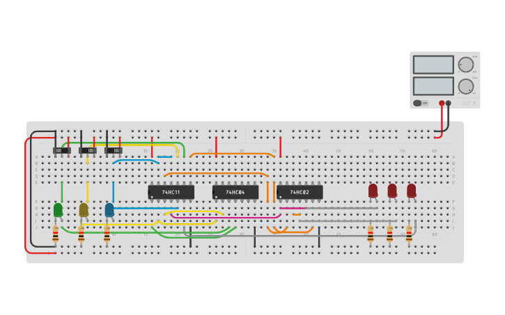 Circuit design Binary CPU - Tinkercad