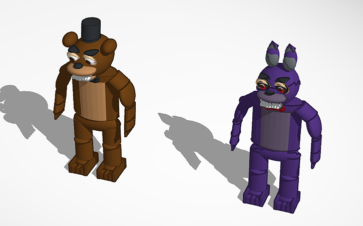 3D design Freddy fazbear and Bonnie - Tinkercad