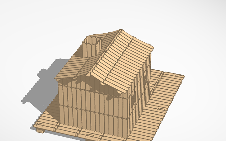 3D design Popsicle Stick House - Tinkercad