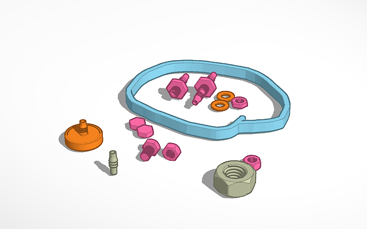 3D design bulkhead for bioreactor 1 - Tinkercad