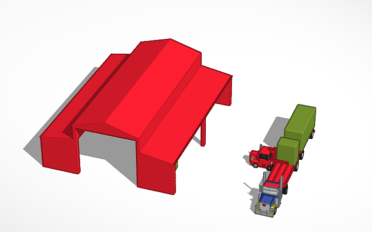 3D design hay barn scene - Tinkercad