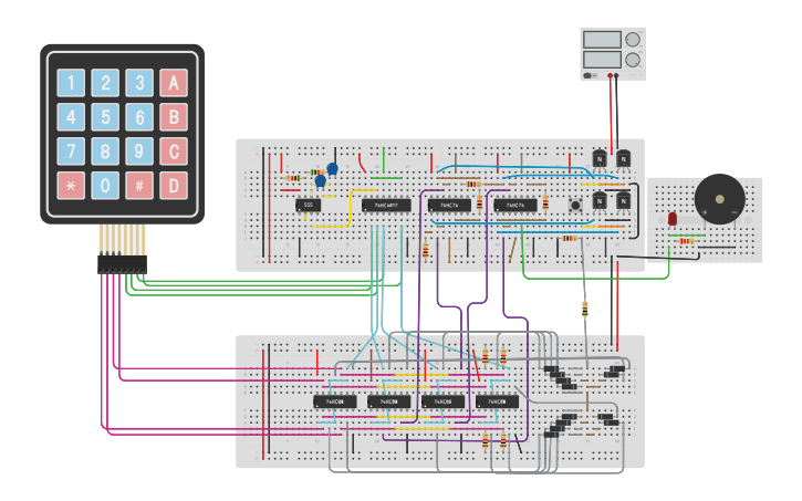 Circuit design Digital Keypad Lock - Tinkercad