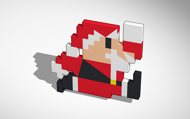 3D design santa 8 bit - Tinkercad
