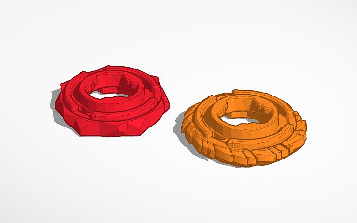 3D design Beyblade CX Gnaw and Feather Assist blade - Tinkercad