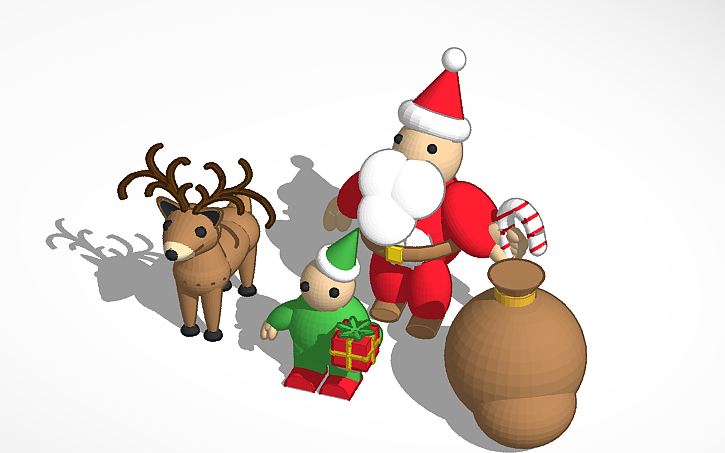 3D design Santa Claus - Tinkercad
