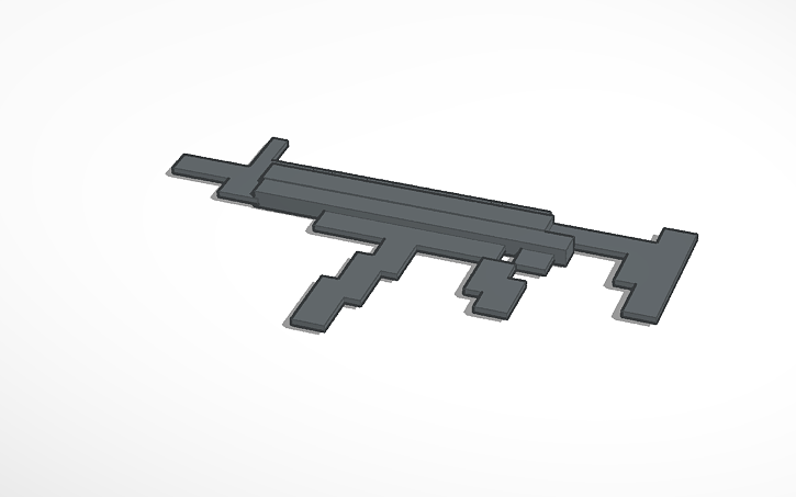 3D design easy print Pixel Submachine gun - Tinkercad