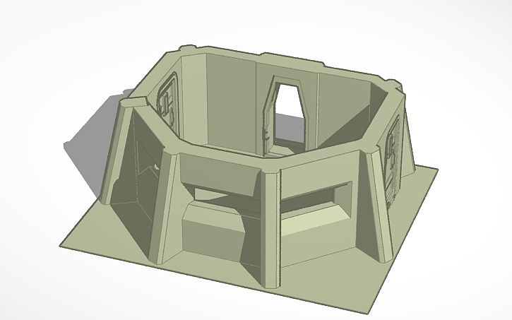 3D design warhammer 40k bunker base - Tinkercad