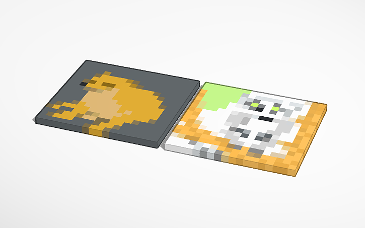 3D design Pixelated Profile art # 9 and 10 - Tinkercad