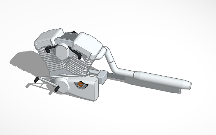 3D design twincharged Harley davidson engine - Tinkercad