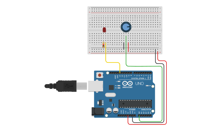 Circuit design Potentiometer Analog Input With Arduino in Tinkercad ...