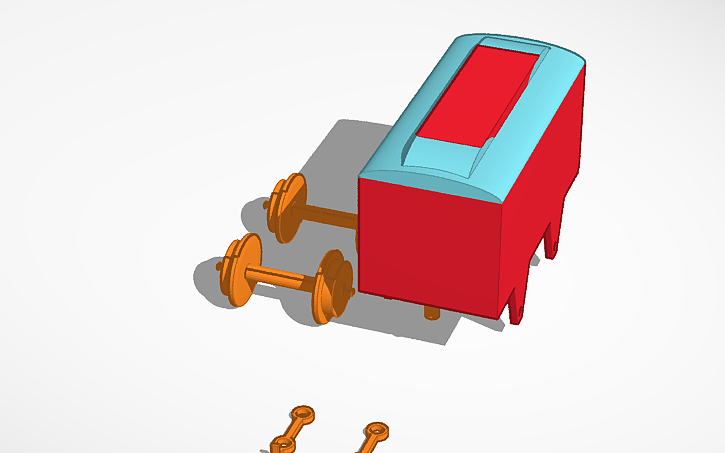 3D design Hafner Overland flyer 4-wheel coach (decals needed) - Tinkercad