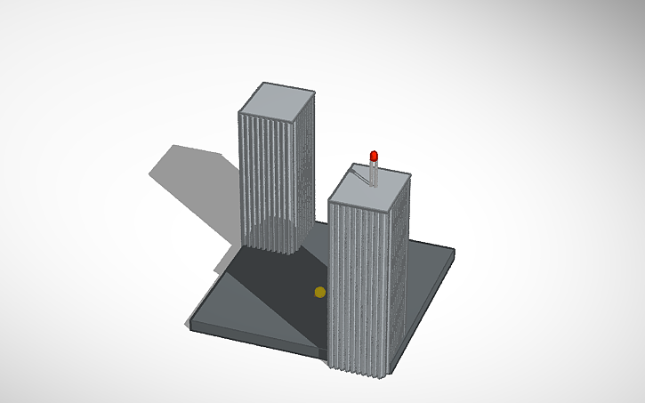 3D design twin tower model - Tinkercad