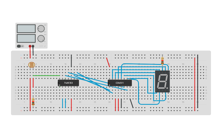 Circuit design Light Based Counter - Tinkercad