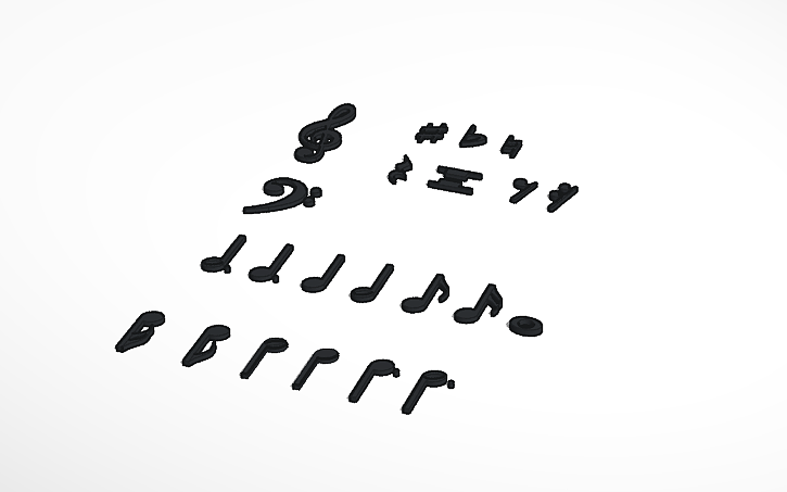 3D design Music Symbols - Tinkercad