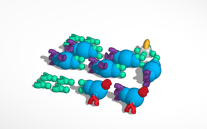 3D design worm dragon body - Tinkercad
