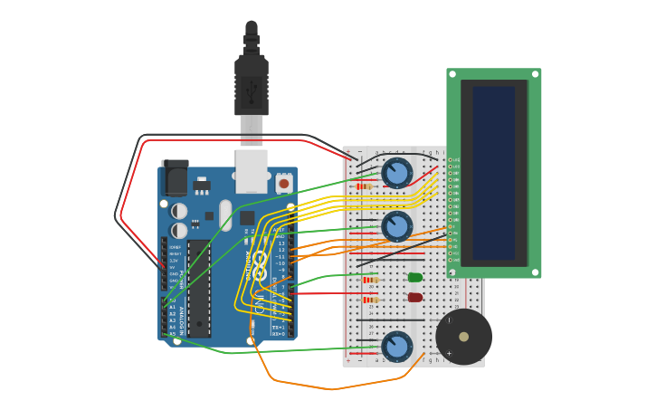 Circuit design PONG - Tinkercad